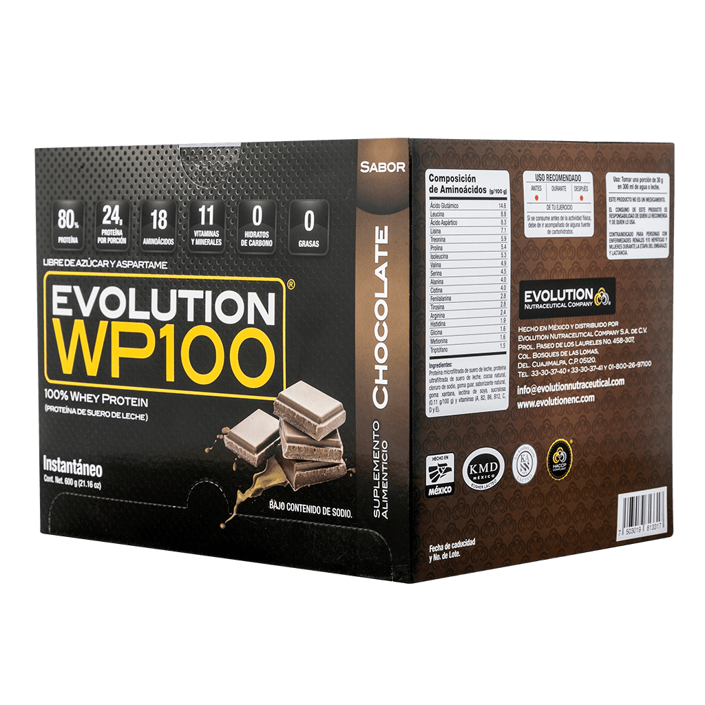 Proteína WP100 caja 20 sobres – Evolution Nutraceutical Company